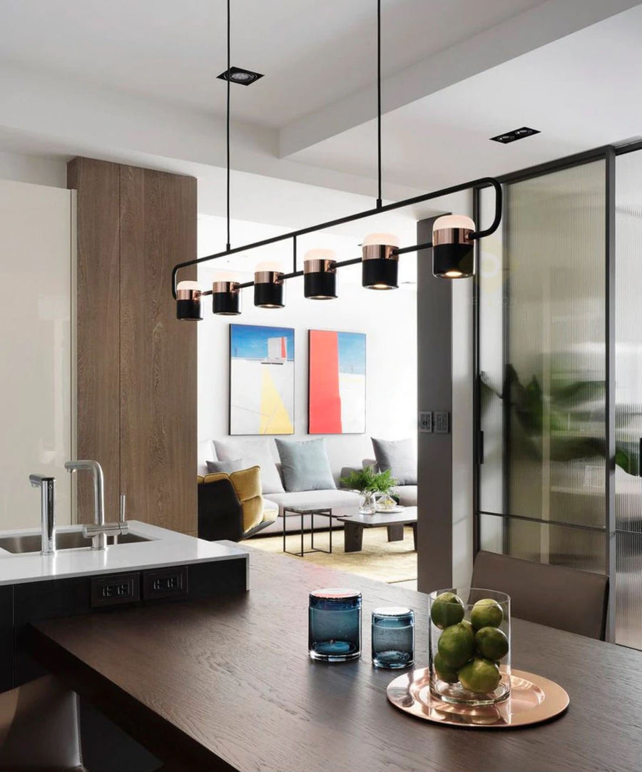 Pendant Light for Kitchen Island 3, 4, 5 or 6 Lights White or Black Rosegold – ACELOFA